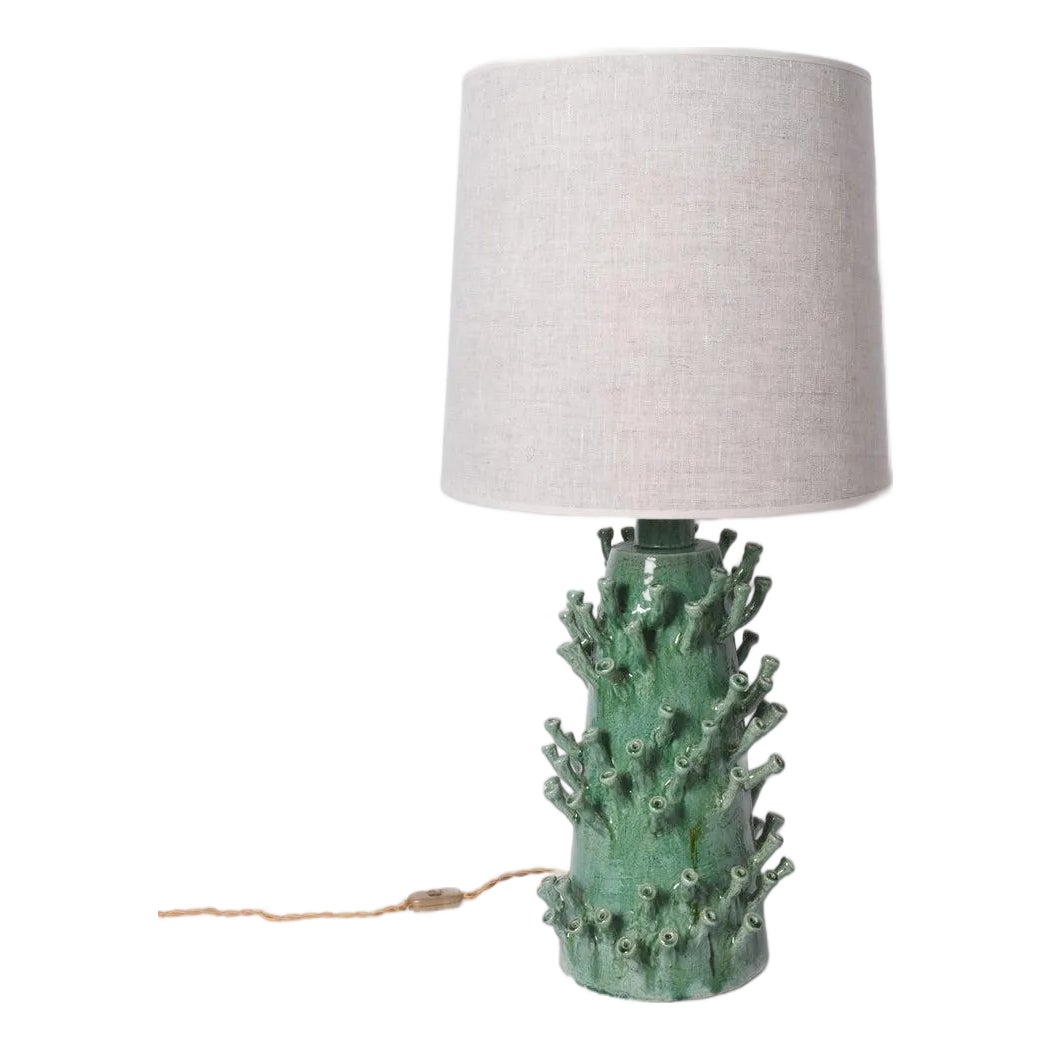 Belize Green Lamp by Barracuda Interiors | Chairish