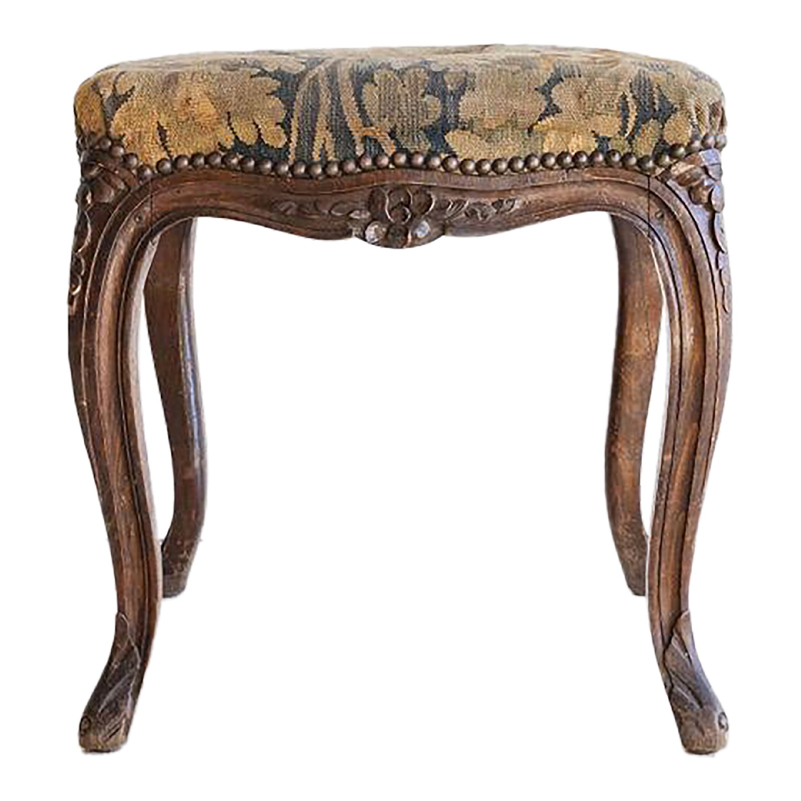 19th Century French Tapestry Stool | Chairish