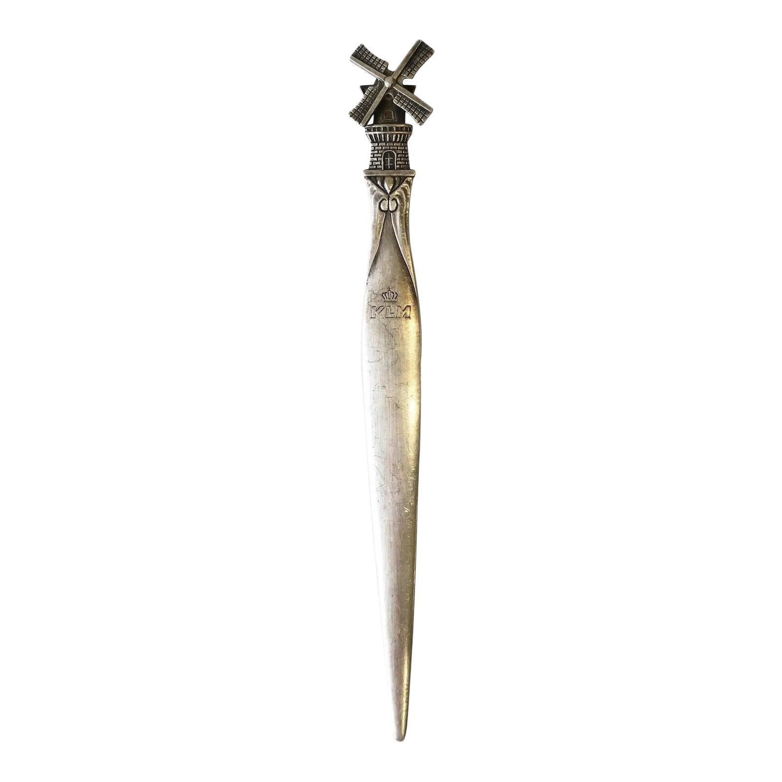 Art Nouveau KLM Airlines Sterling Silver Plate Windmill Letter Opener ...