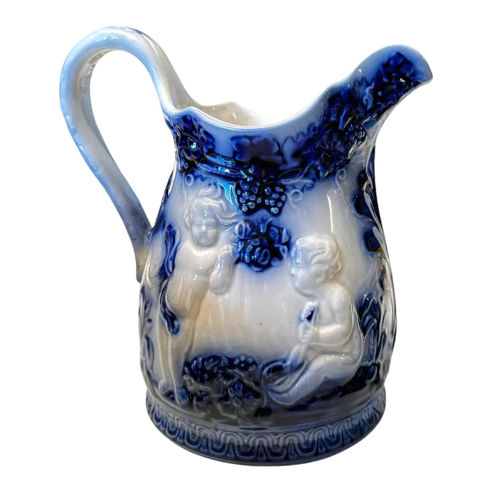 1930s Gefle Blue & White Pitcher | Chairish