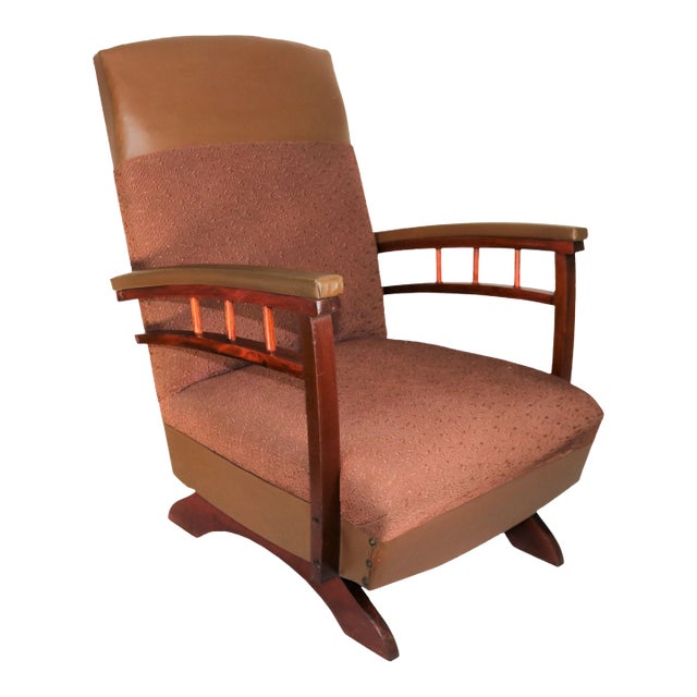 Mid-Century Vintage Upholstered/Vinyl Spring Rocking Chair Circa 1962 ...