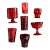 Mixed Set of 7 Vintage Red Glasses/ Beautifully Curated Solid Color ...