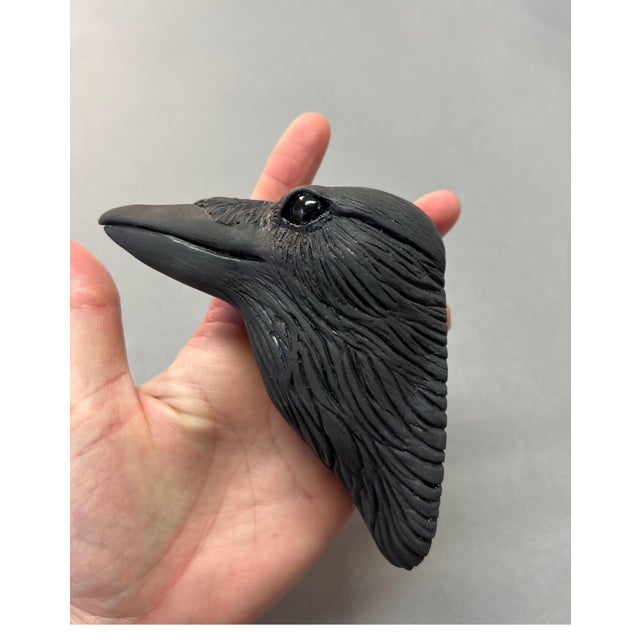 Karla Walter Ceramic Wall Sculpture of Crow #16 2023 | Chairish
