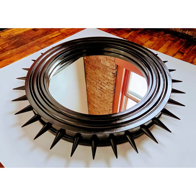 Troy Hixson Black Spike Wooden Mirror | Chairish