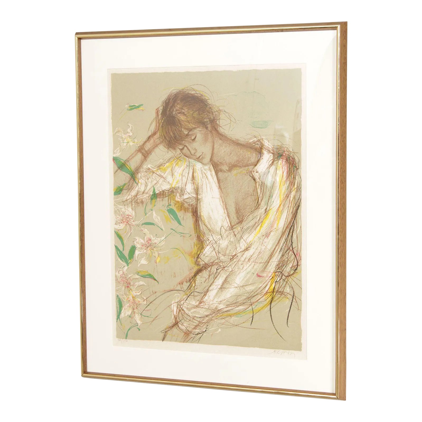 Late 20th Century Jacques Pecnard 'Claudine' Lithograph, Custom Framed ...