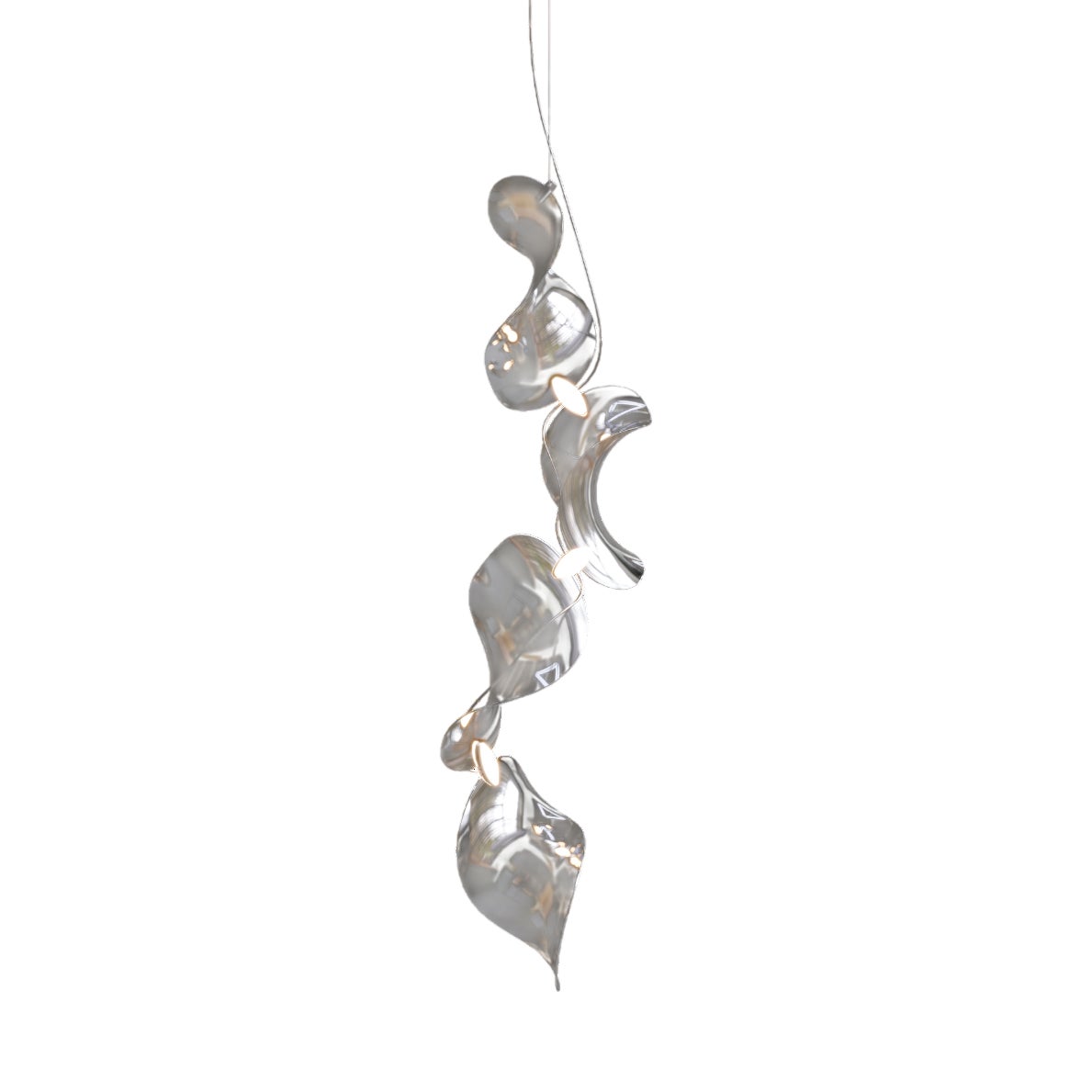Dune 4 Vertical Line Light with Silver Hand Polished Shades by Daniel ...
