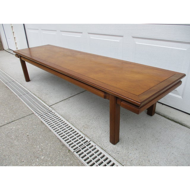 Danish Modern Style Floating Top Long Coffee Table | Chairish