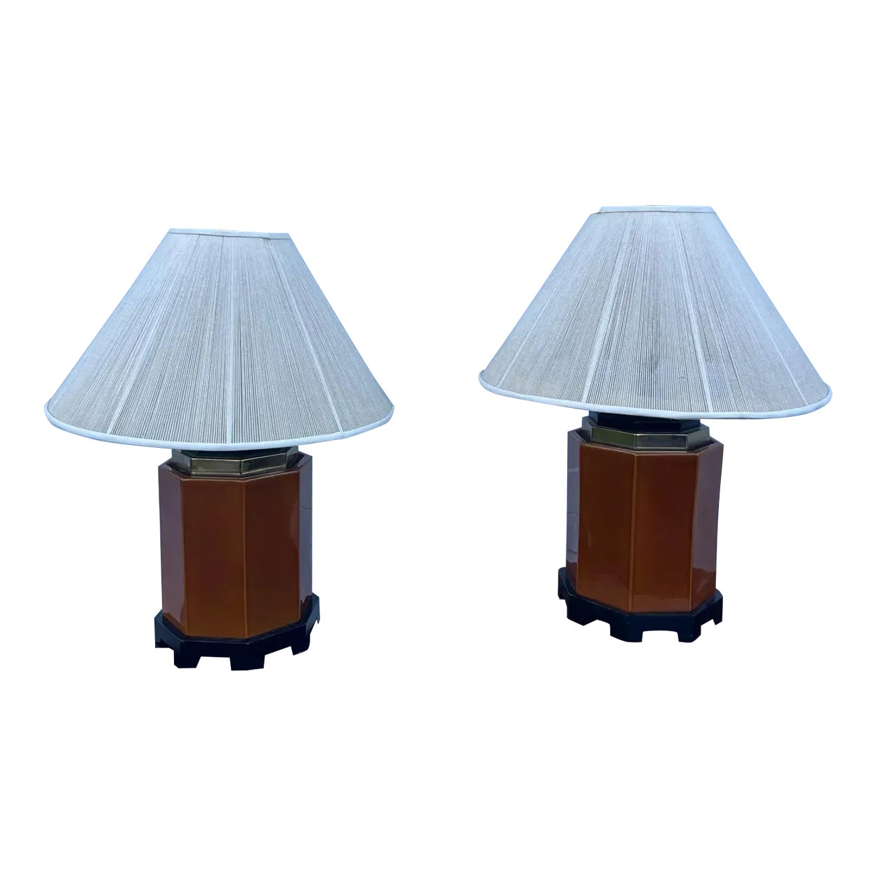 Pair of 1950s Octagon Lamps | Chairish