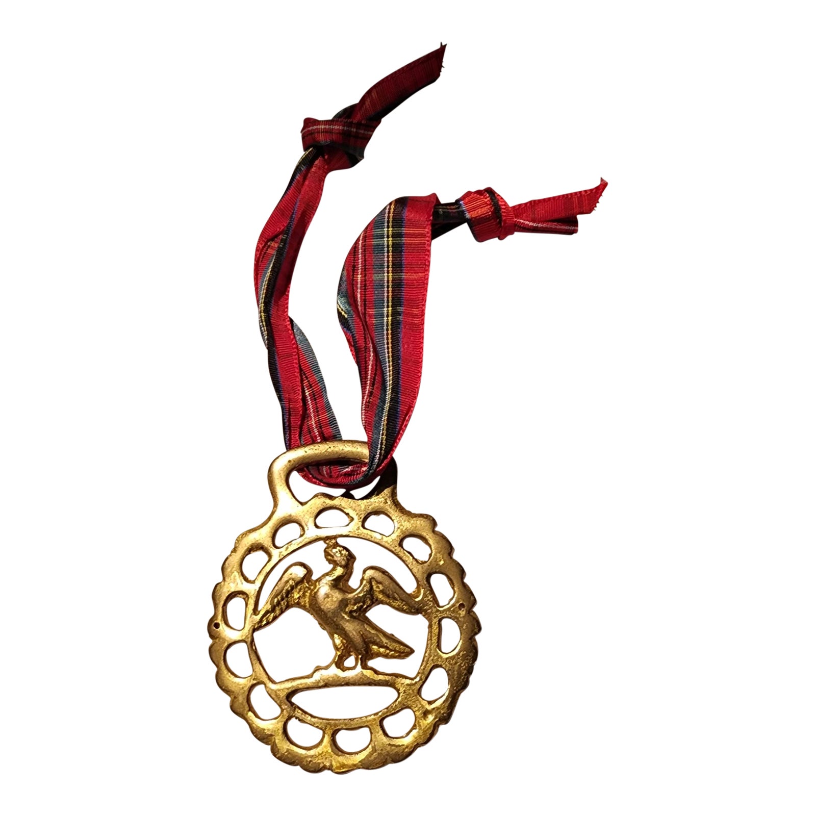 1940s English Horse Brass Medallion With Eagle | Chairish