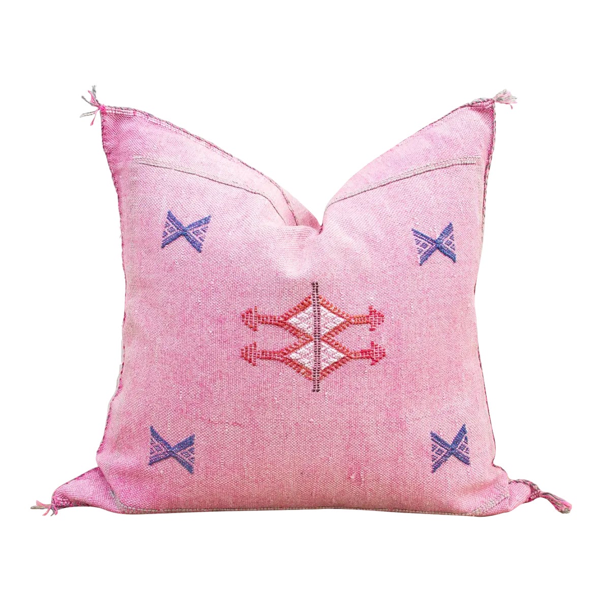 Rose Moroccan Silk Rug Pillow | Chairish