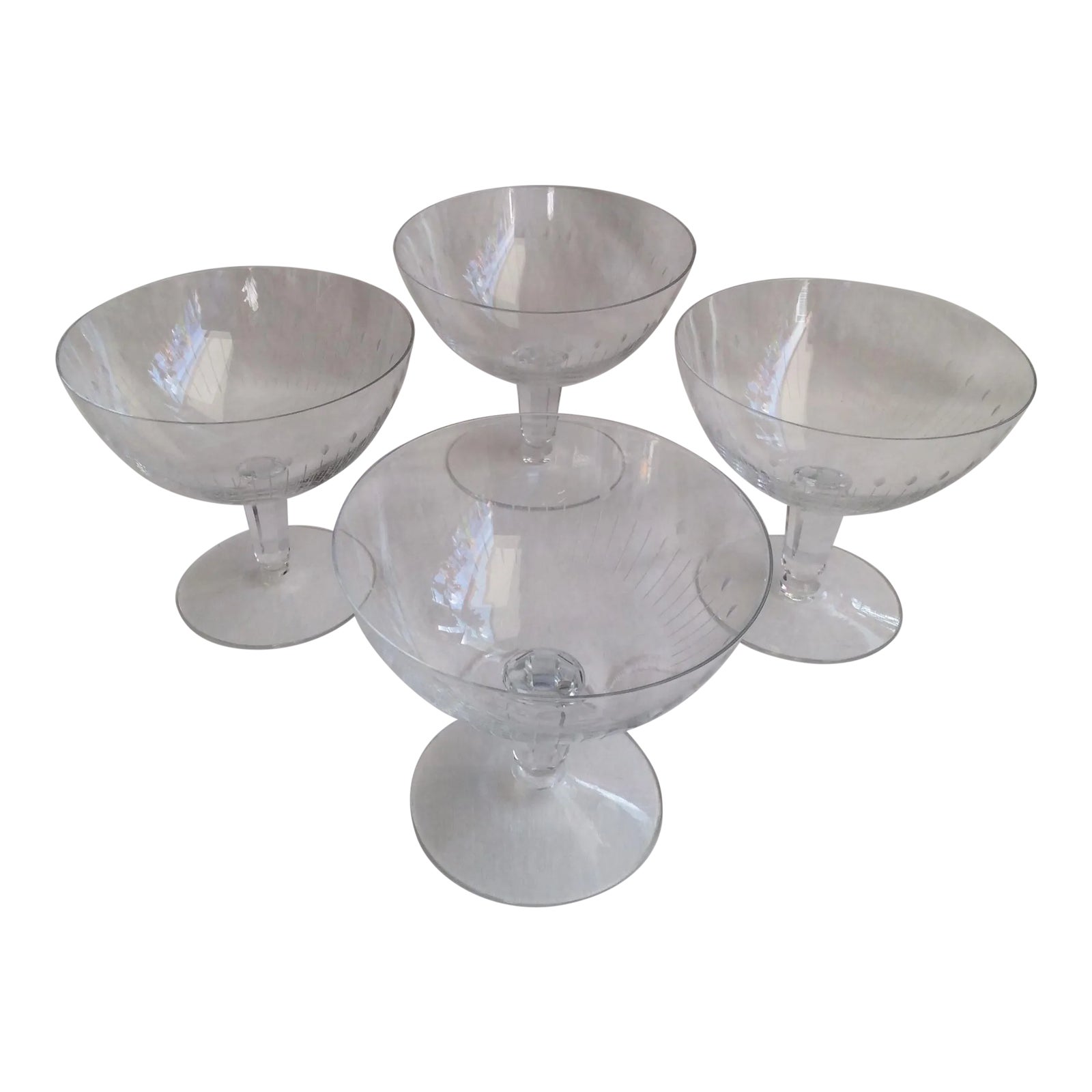 Orrefors Crystal Champagne Glasses - Set of 4 | Chairish