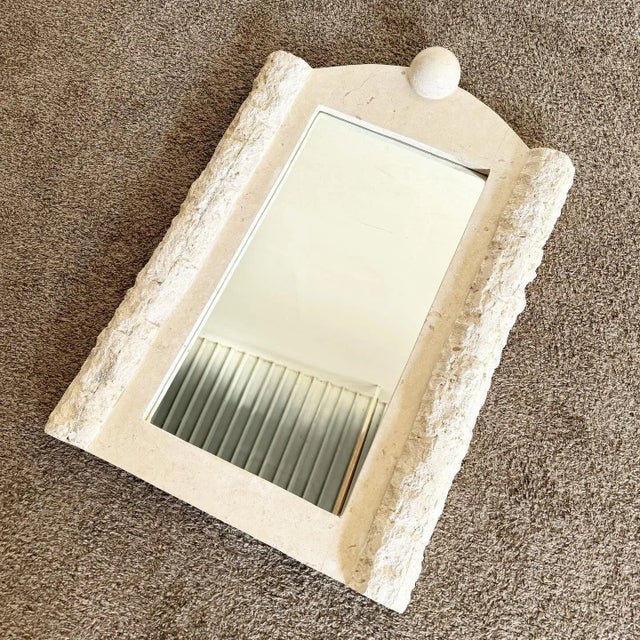 Postmodern Tessellated Stone Wall Mirror | Chairish