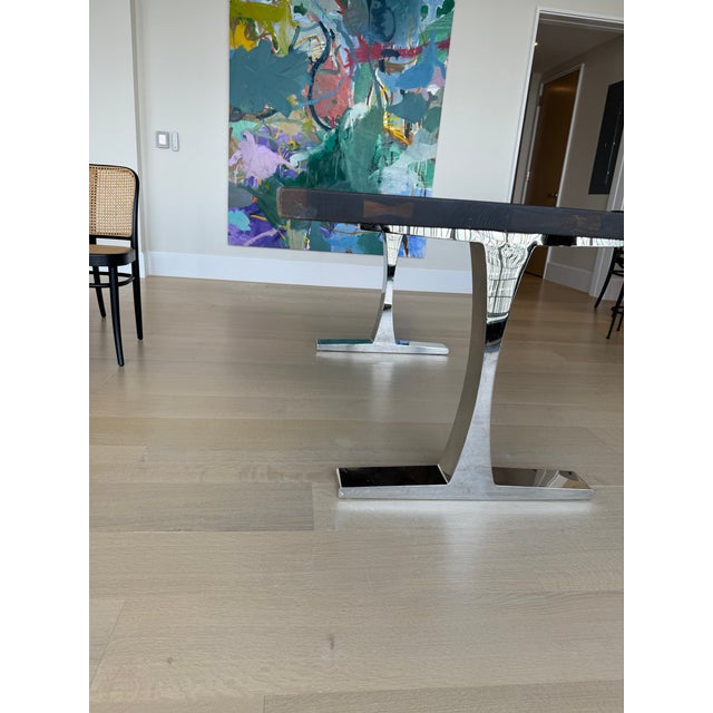 Oak and Steel Toulouse Dining Table | Chairish
