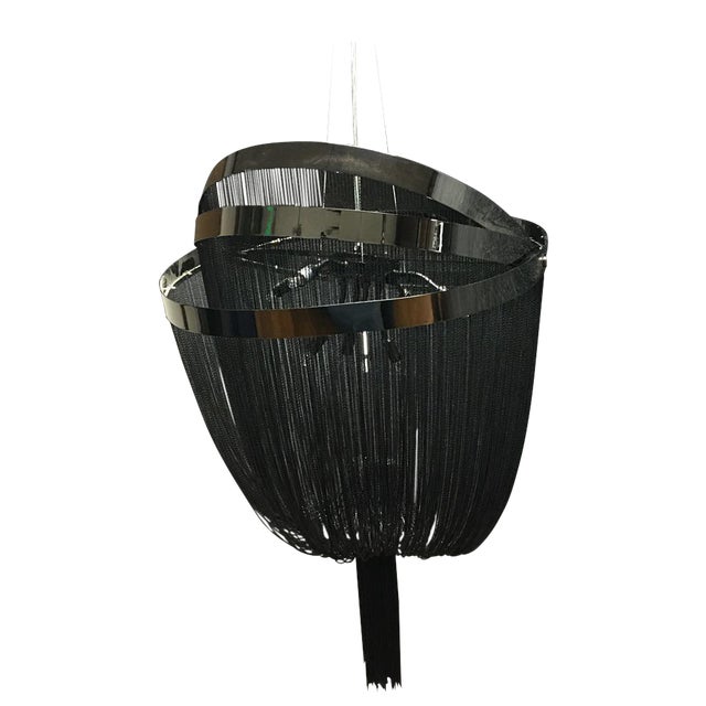 Et2 Eight-Light Black Chrome Pendant Ceiling Light | Chairish
