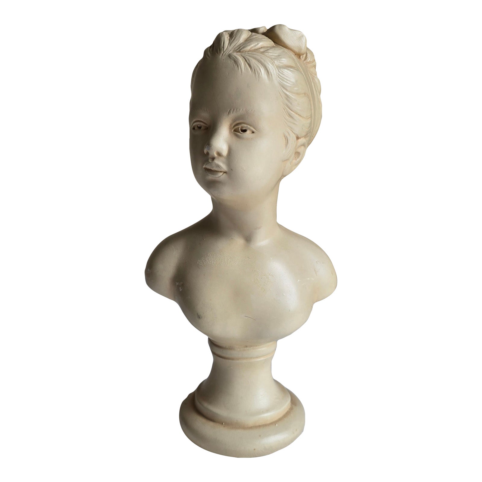 Vintage Alexander Backer Chalkware Young Girl Bust Statue | Chairish