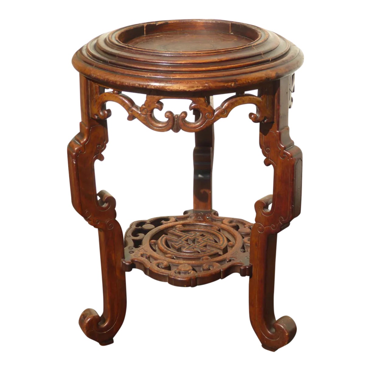 Vintage Asian Oriental Jardiniere Carved Wood Plant Stand Side Table ...