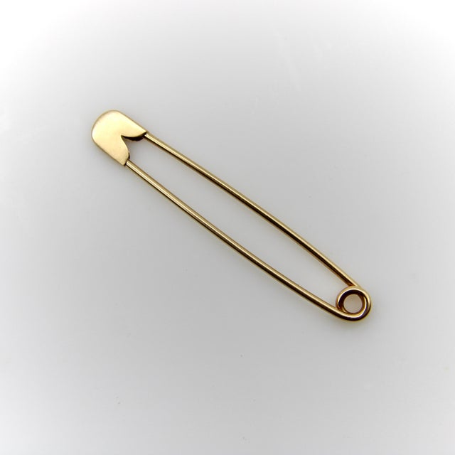 14k Gold Tiffany & Co. Retro Safety Pin Brooch | Chairish