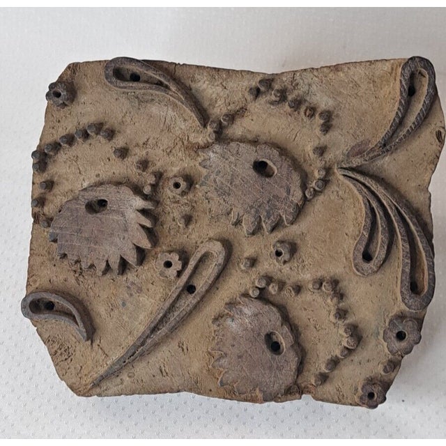 Pair of Vintage Carved Wood Batik Fabric Textile & Wallpaper Block ...