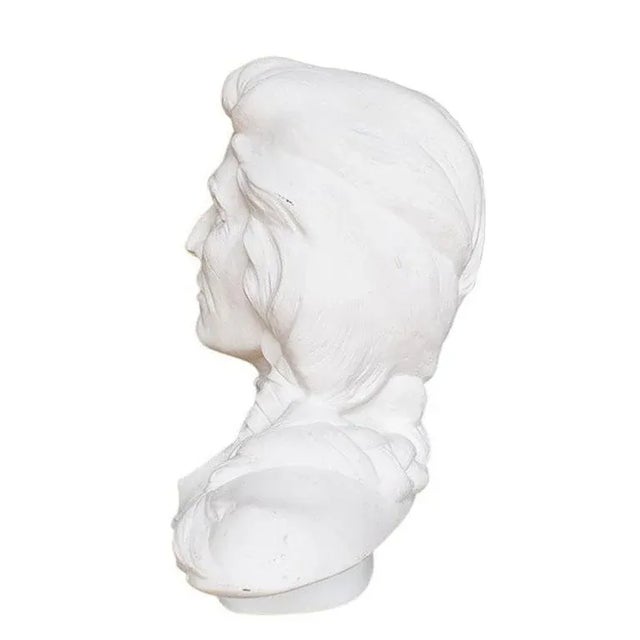 White Plaster Cast Native American Bust Sculpture of an Indian Warrior ...