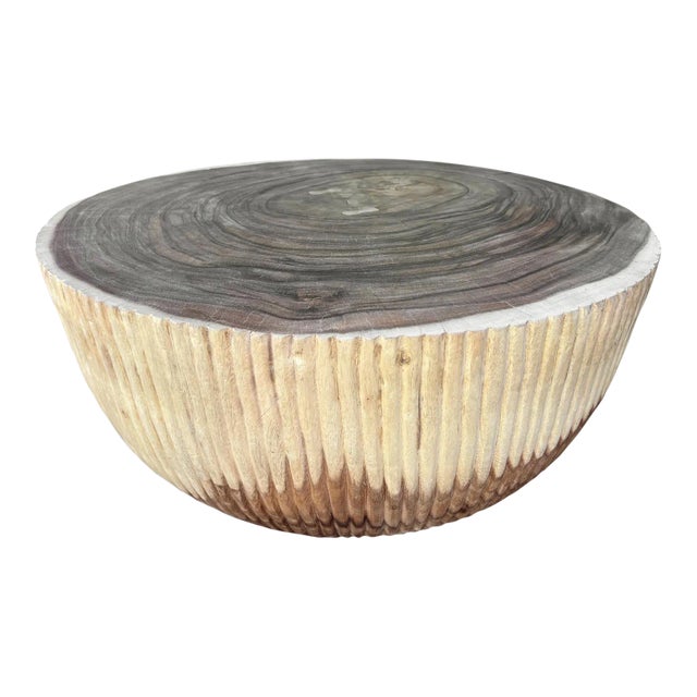 Monkey Pod Scalloped Coffee Table | Chairish