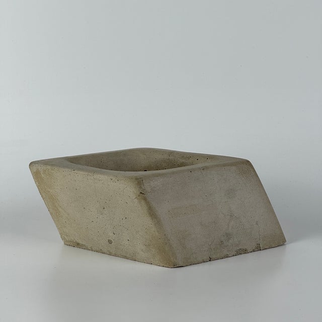 Vintage Cast Concrete Small Dish in an Angular Diamond Shape | Chairish