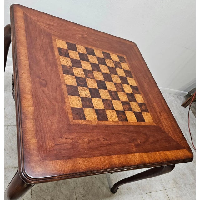 1990s Ethan Allen French Country Banded Card Game Center Table | Chairish
