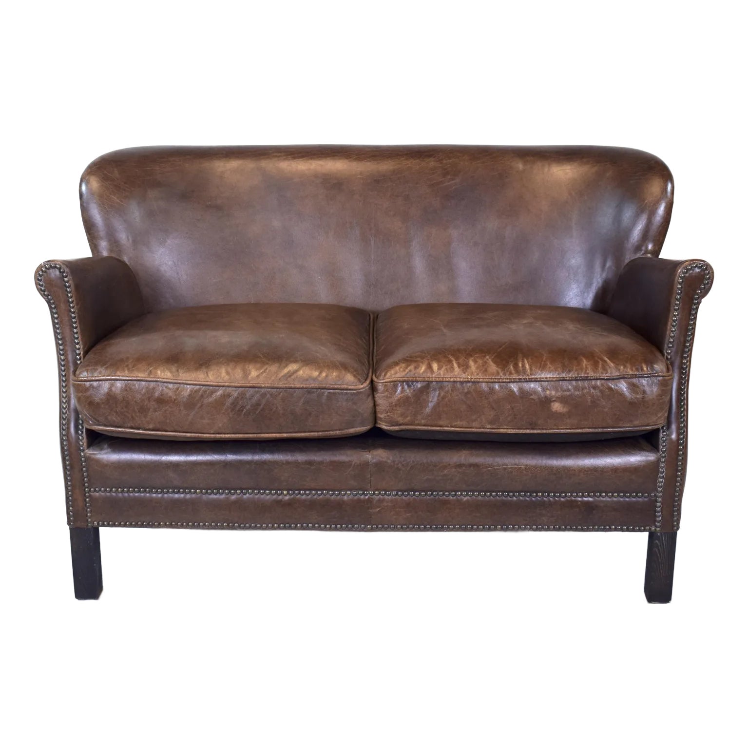 Restoration Hardware Professor's Leather Settee | Chairish