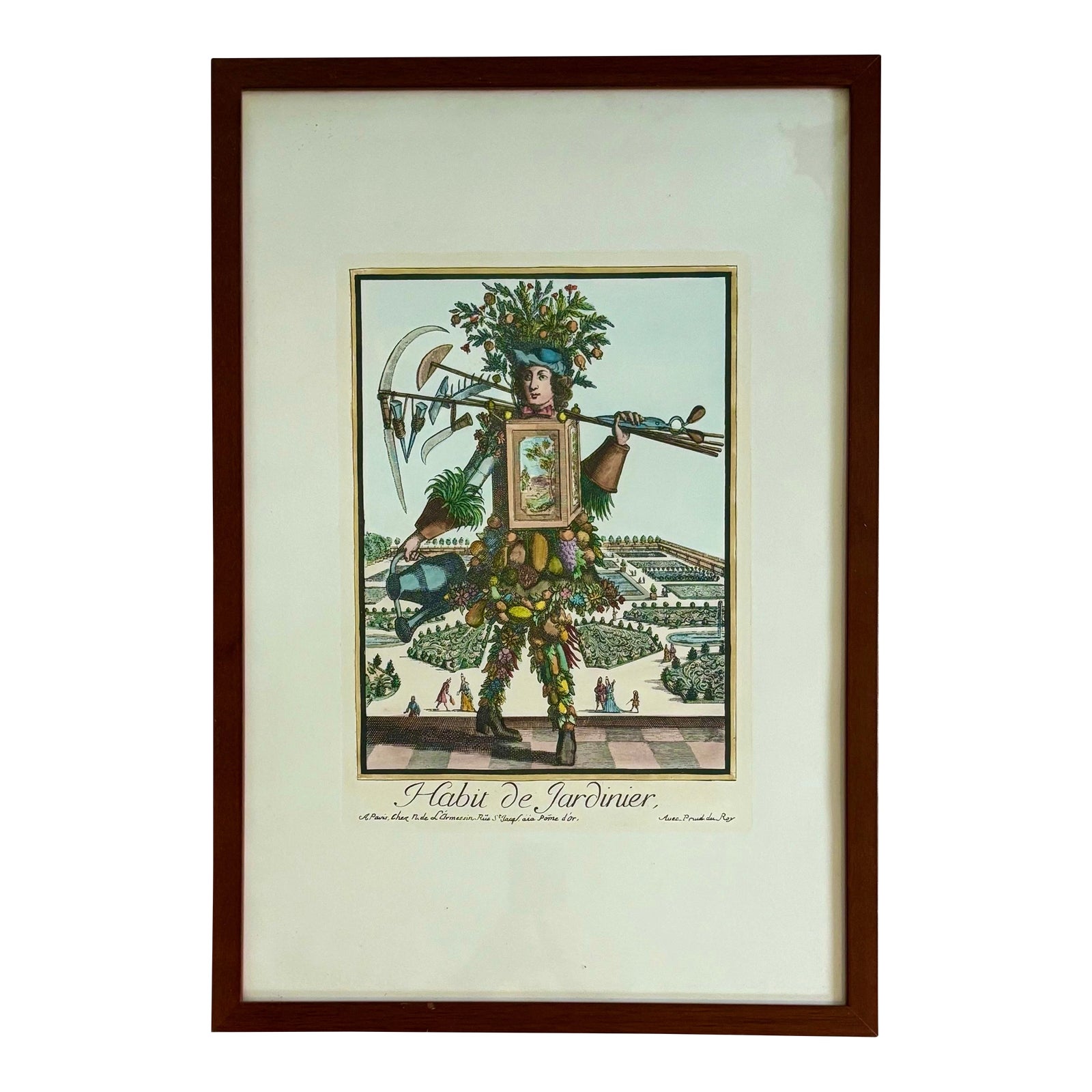 Hand Water Colored Vintage Le Forti Reproduction Print of ‘Habit De ...