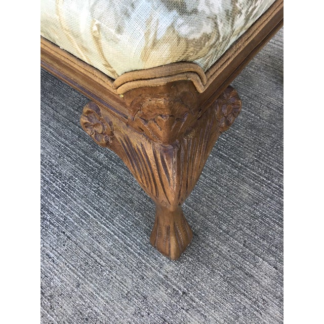 Vintage Bench French Louis XV Style Wood Carved Footstool French ...