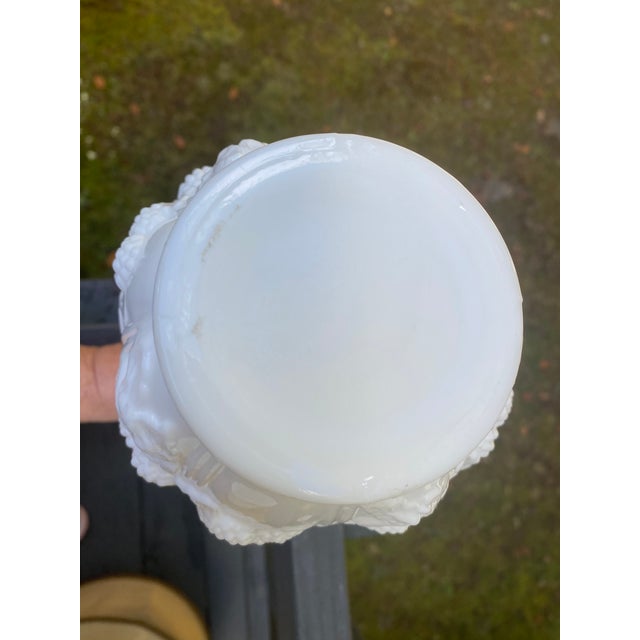 1960s Vintage Imperial Milk Glass Vase With Loganberry and Leaves ...