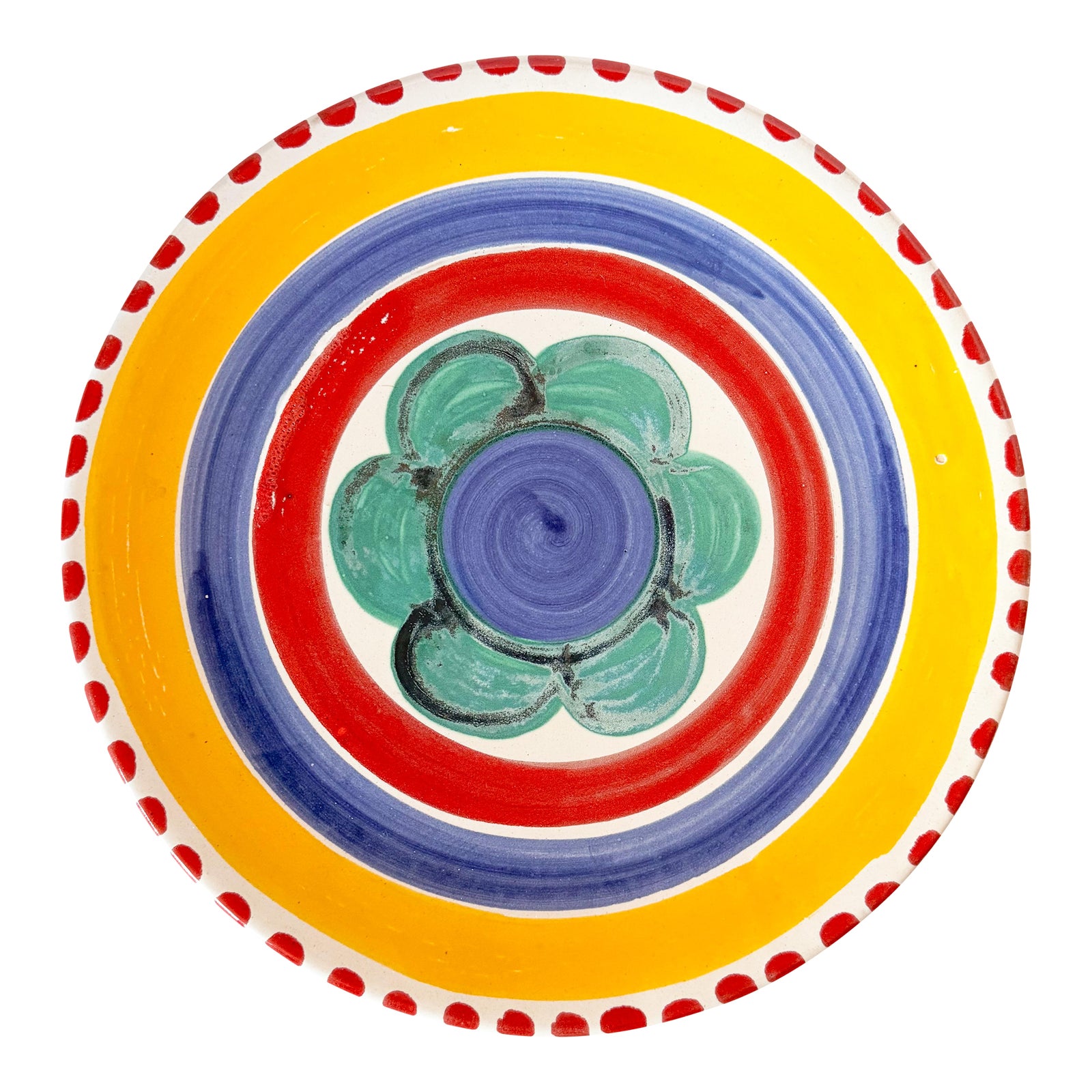 Vintage DeSimone Flower Italian Ceramic Serving Platter | Chairish