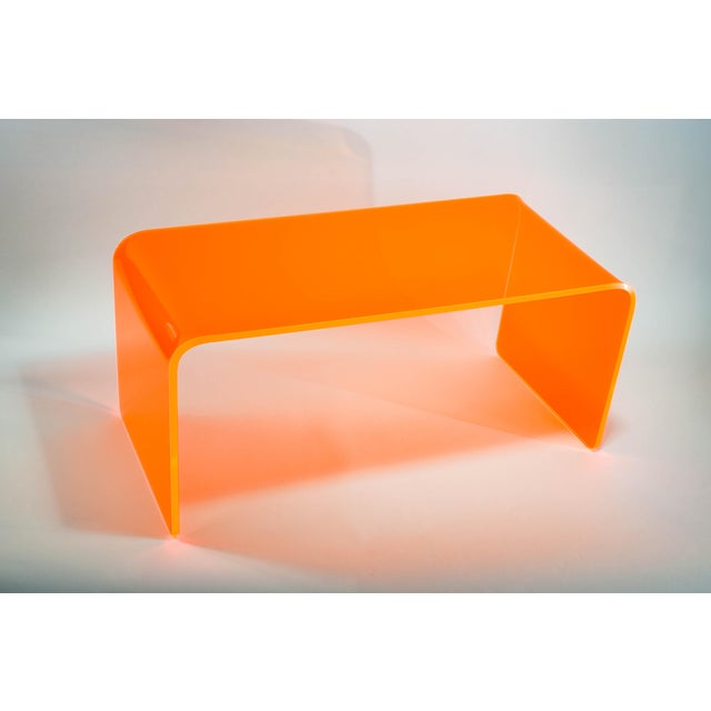 "Long Game" Coffee Table in Neon Orange | Chairish
