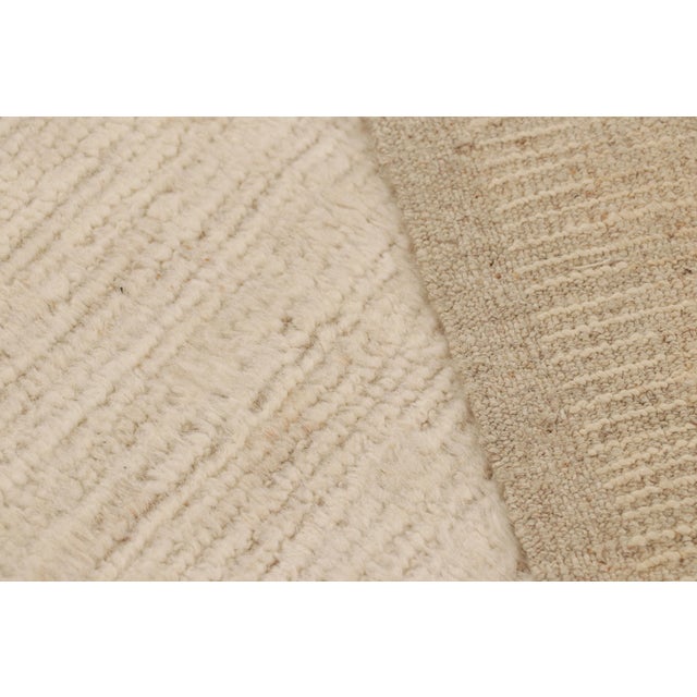 Rug & Kilim’s Modern Textural Rug in Beige and Cream With Ribbed ...