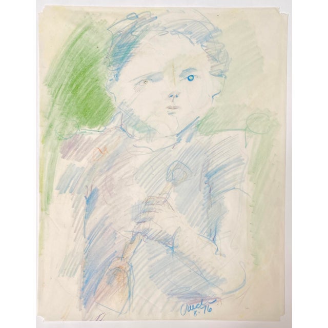 1976 Frank Creech Portrait of a Boy | Chairish