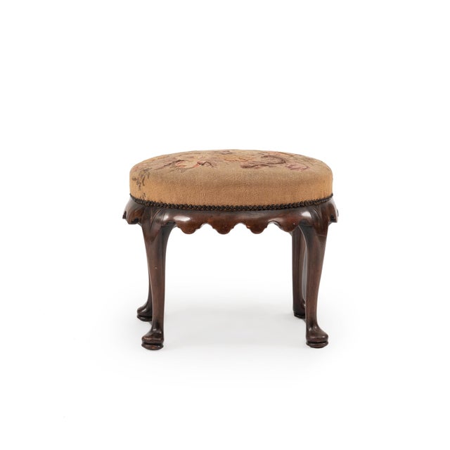 English Queen Anne Needlepoint Bench | Chairish