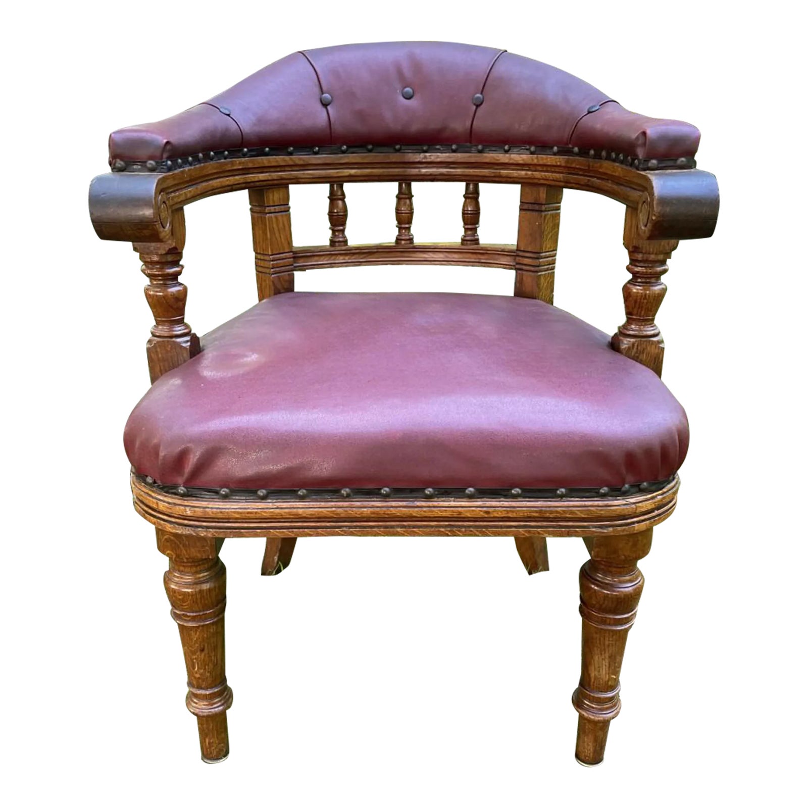 Late 19th Century English Victorian Desk Chair, 1880 | Chairish