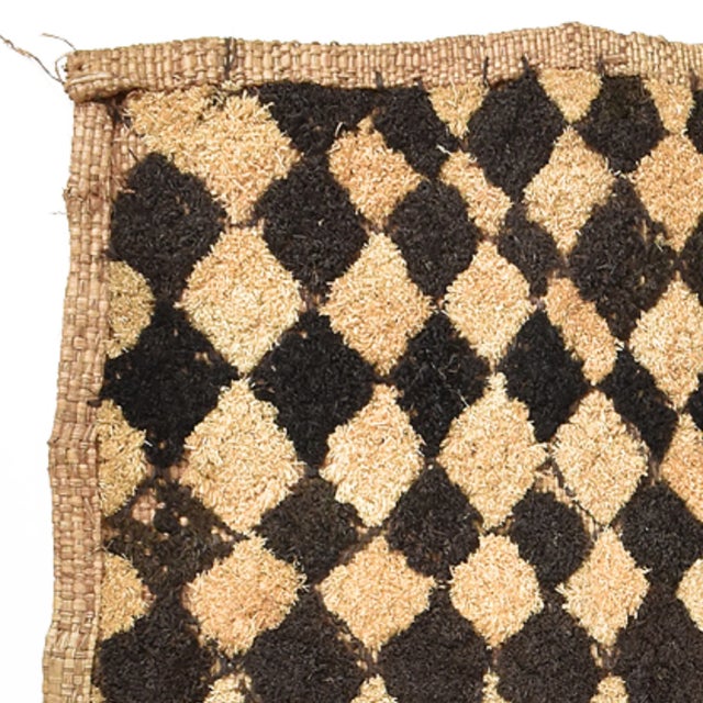 20th Century Square Kuba Raffia Textile | Chairish
