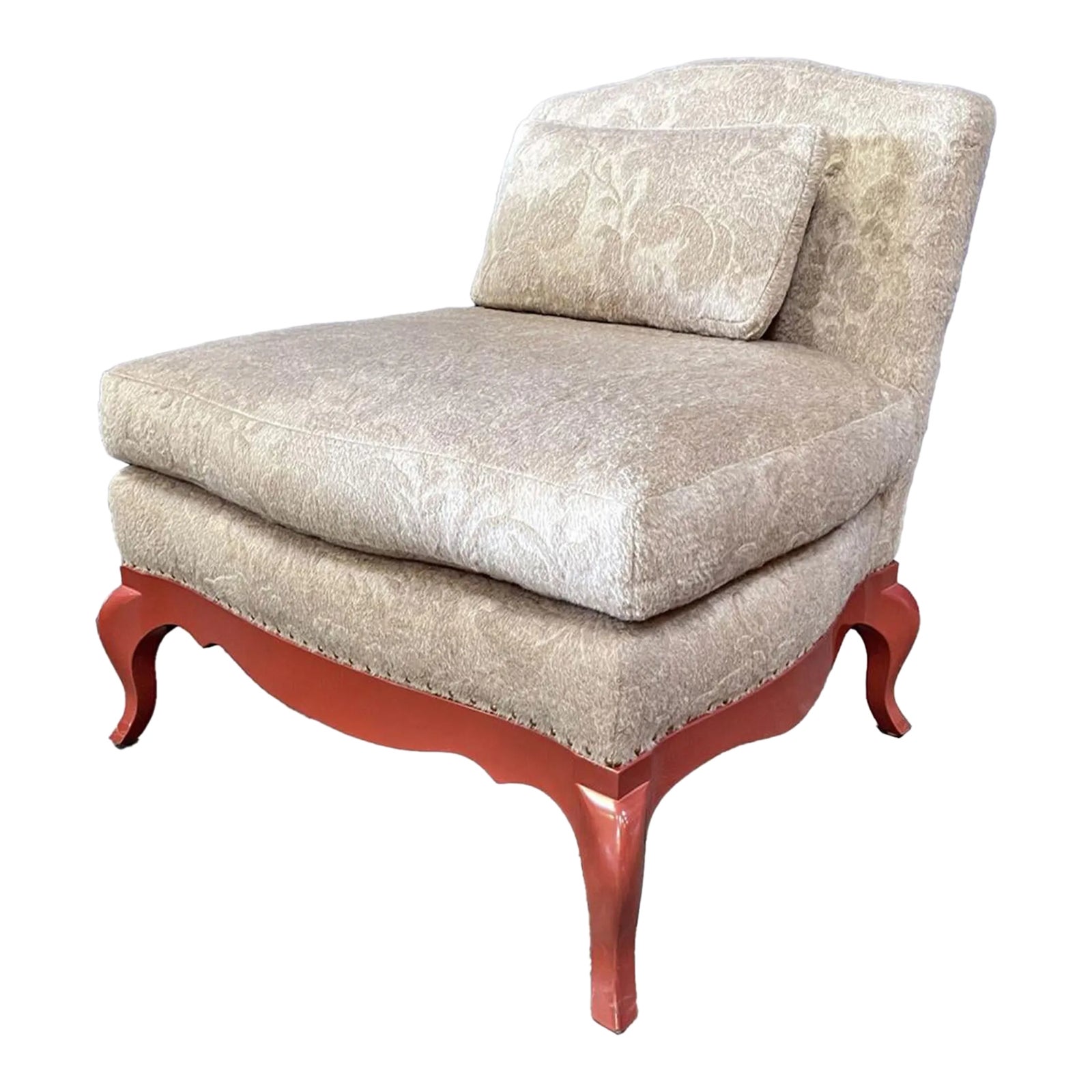 2000s C&C Milano Upholstered With Red Lacquer Base Beatrice Slipper ...