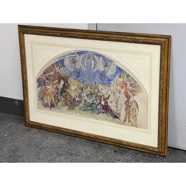 Albert Beck Wenzell's Allegorical Scene, Signed + Framed | Chairish
