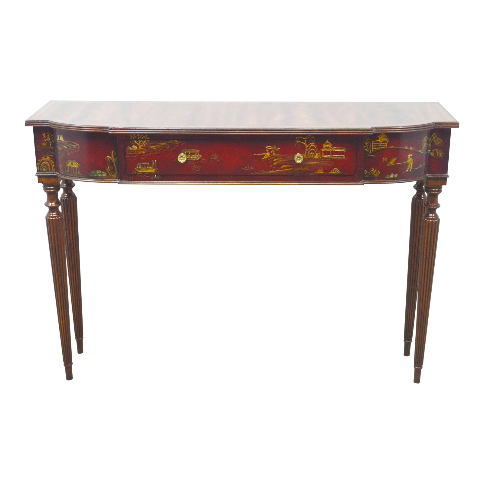 Maitland Smith Hand Painted Console Table | Chairish