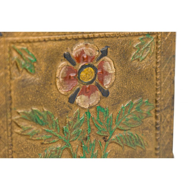 American Country Antique Cast Metal Floral Design Rectangular Coin ...