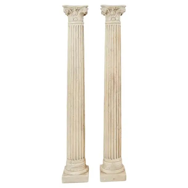 Pair of Neoclassical Style Greco Roman Plaster Columns | Chairish