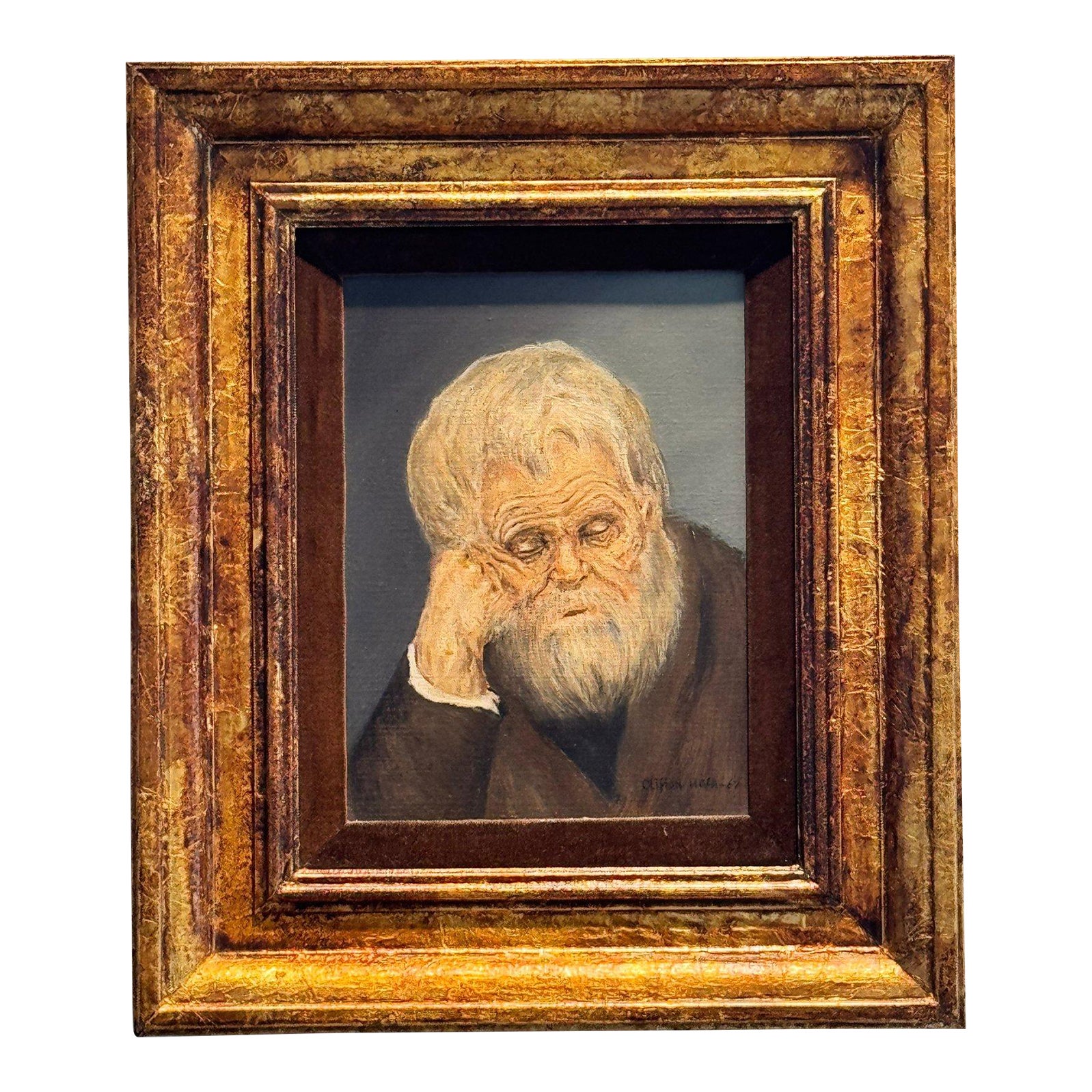 Original Oil Painting on Board: Contemplating Time by Clifton Hofa ...