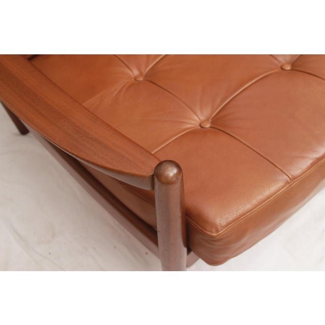 Vintage Sofa with Leather Cushion Cognac, 1965 | Chairish