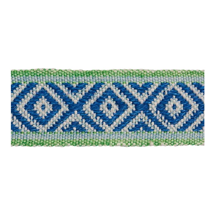 Schumacher Larson Handwoven Tape in Blue & Green | Chairish