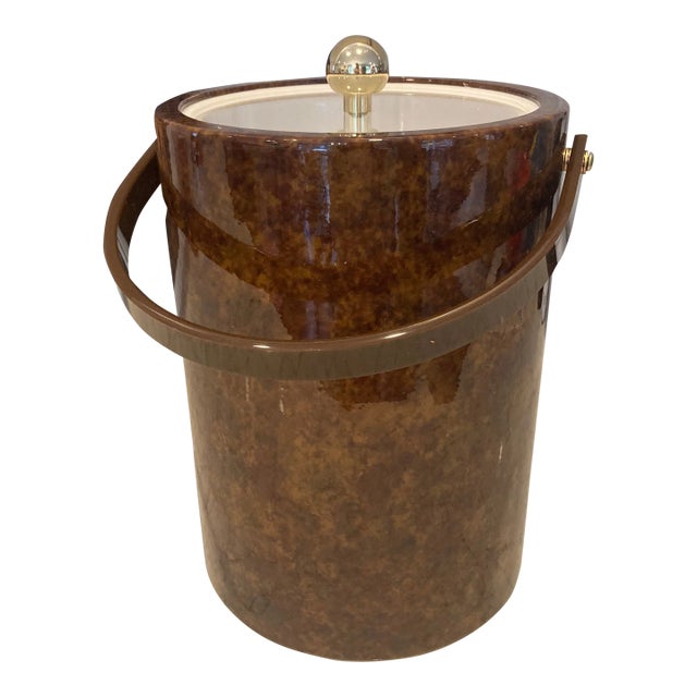 Vintage Morgan Designs Tortoise Shell Ice Bucket Wine Cooler | Chairish