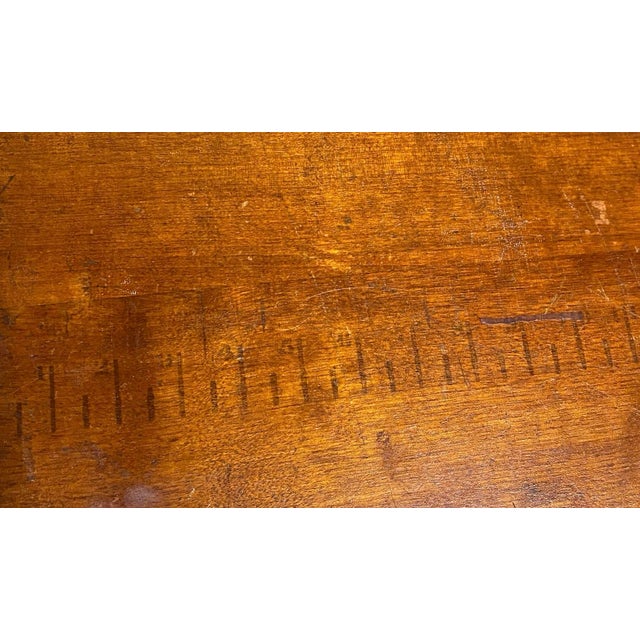 Mid 20th Century Folding Cherry Wood Sewing Table With Stenciled ...