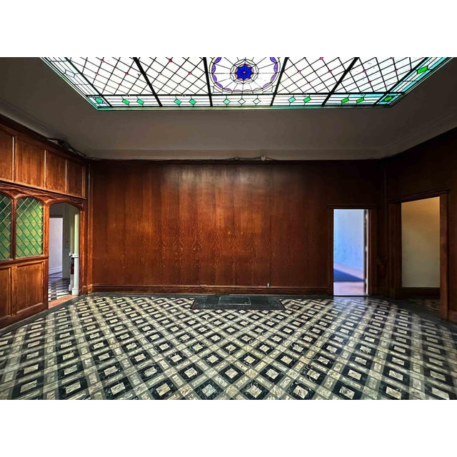 Antique Ornamental Stained Glass Skylight Window | Chairish