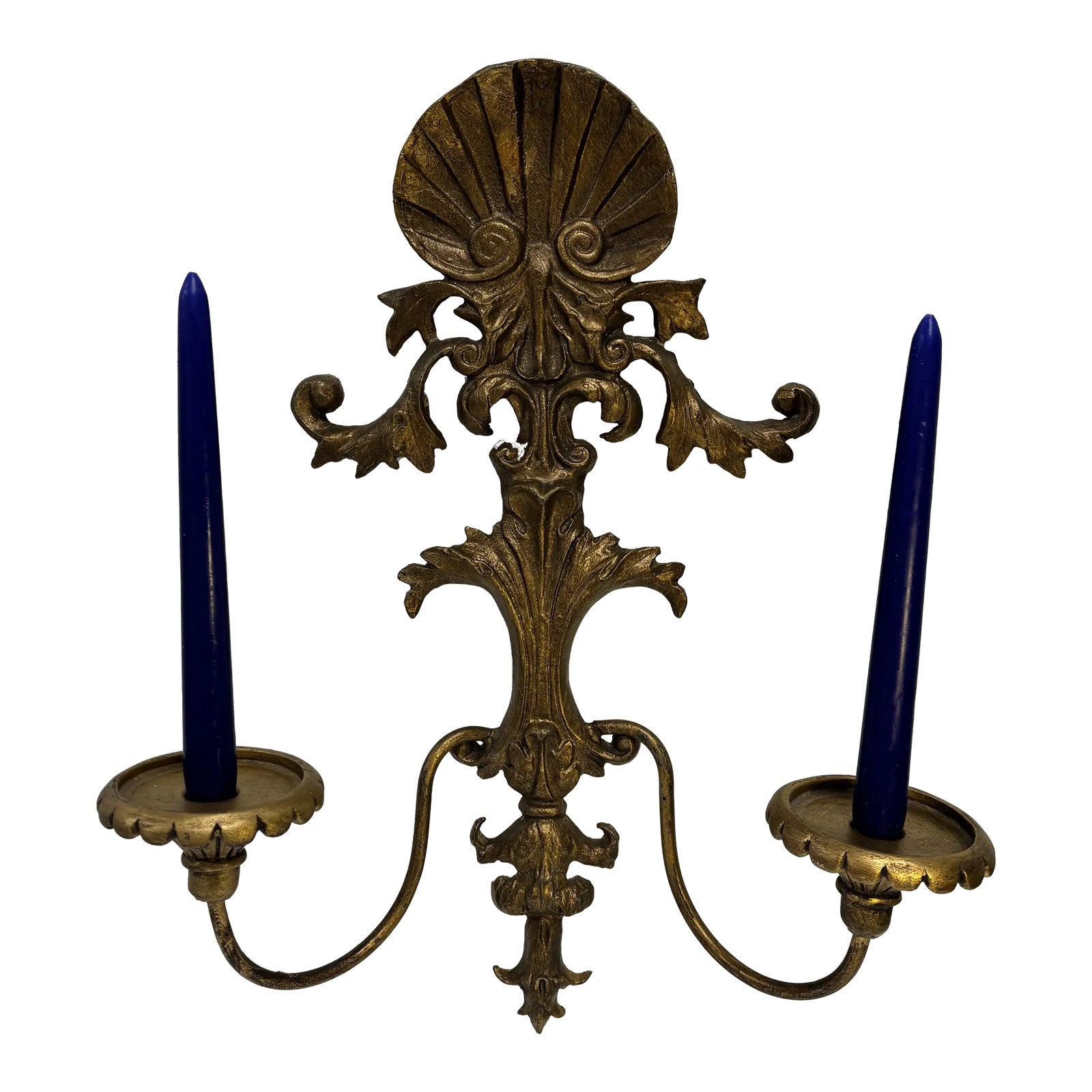 Vintage Metal Wall Sconce With Shell Motif by Wildwood Designs | Chairish