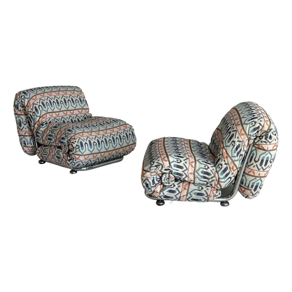 Set of Italian Funky Lounge Chairs | Chairish